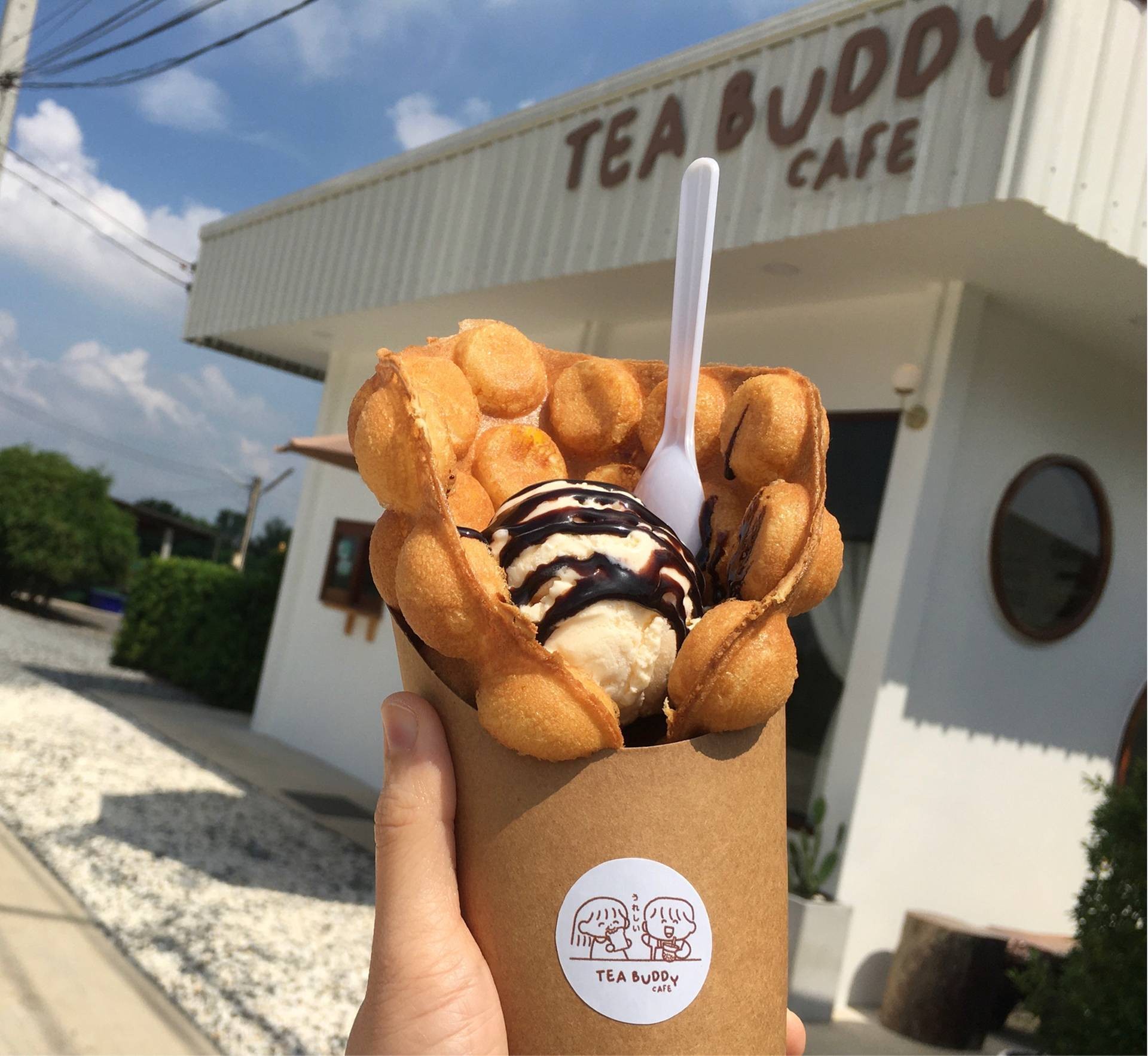 รีวิว TEA BUDDY CAFE ร้านกาแฟ ทีบัดดี้ คาเฟ่ - มินิคาเฟ่ วาฟเฟิลอร่อย