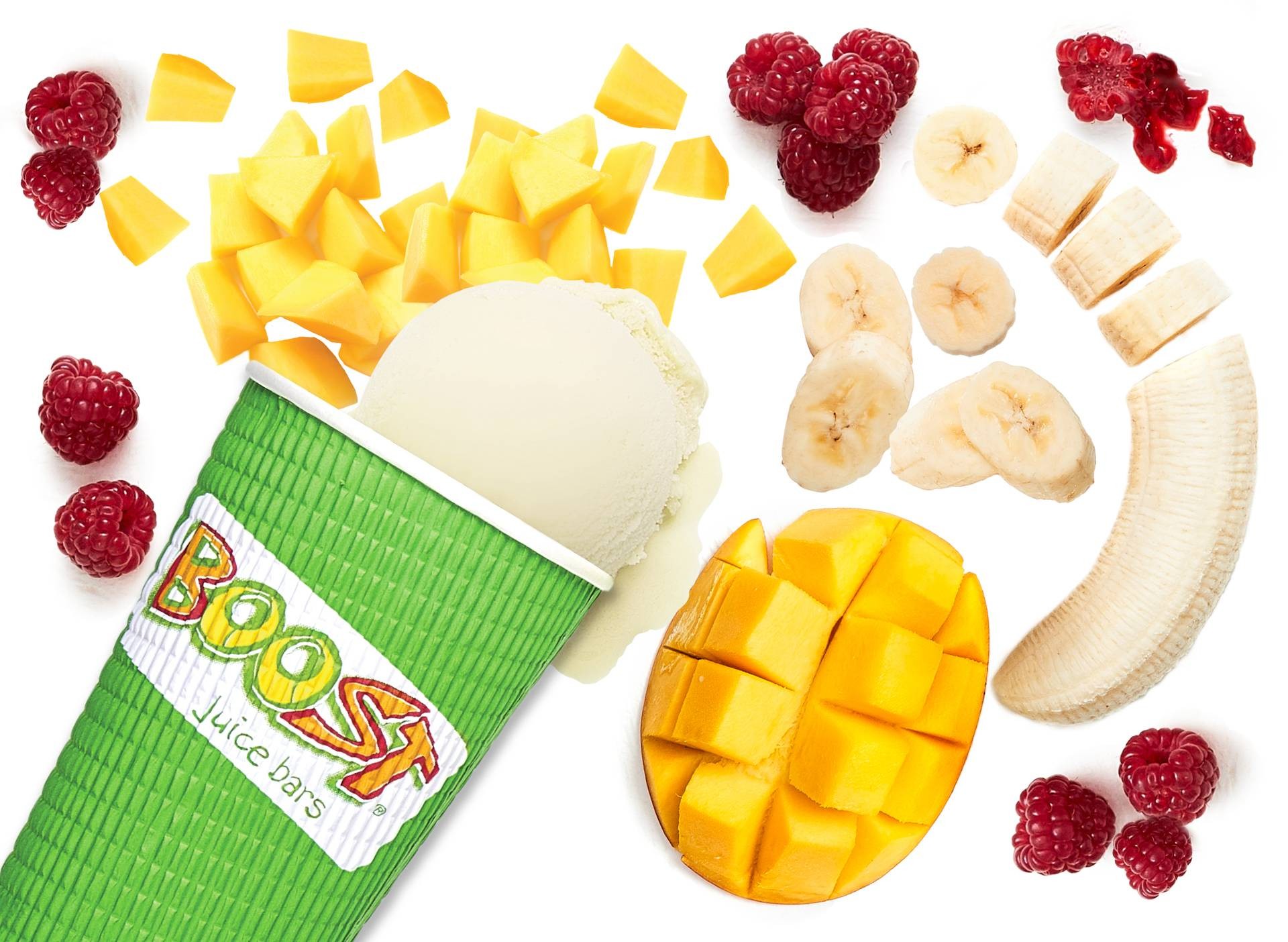 Mango Magic + Raspberries ร้าน Boost Juice Bars Siam Paragon