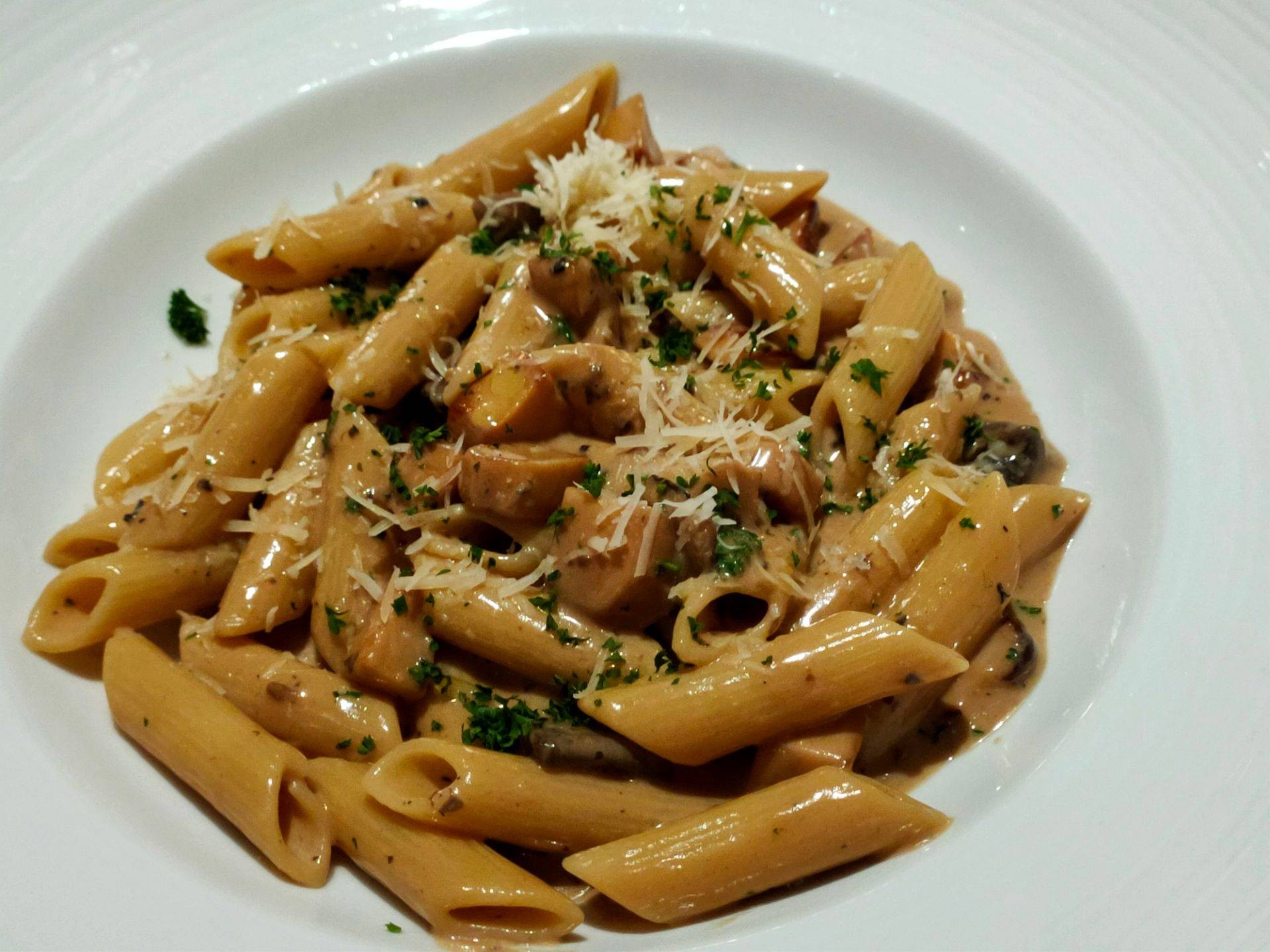 Penne Mushroom Truffle ร้าน Pink Tender - Wongnai