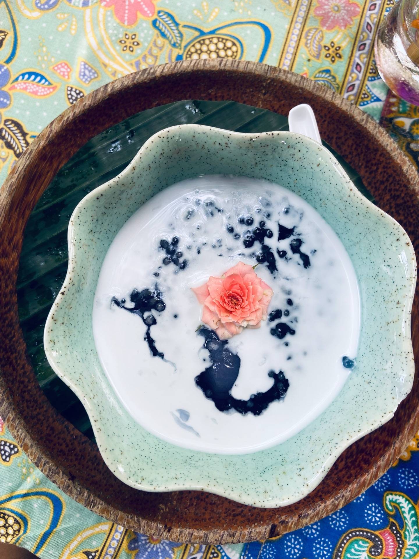 สาคูเปียกลำใย อัญชัน ร้าน The Nature samui เกาะสมุย