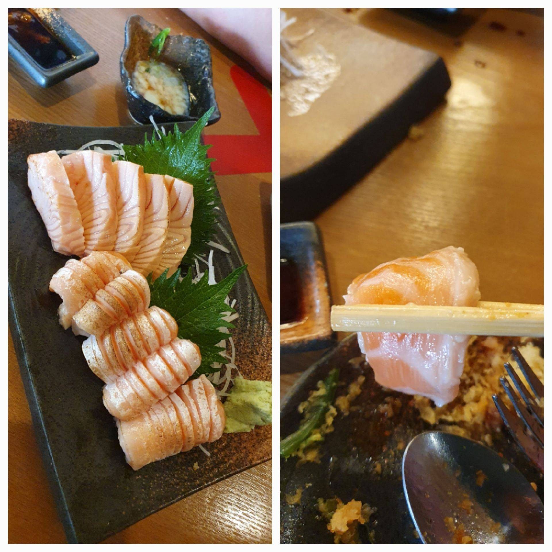 SALMON TORO ABURI SASHIMI • salmon ลนไฟนุ่มกว่าแบบธรรมดา ร้าน ร้านอาหาร ...