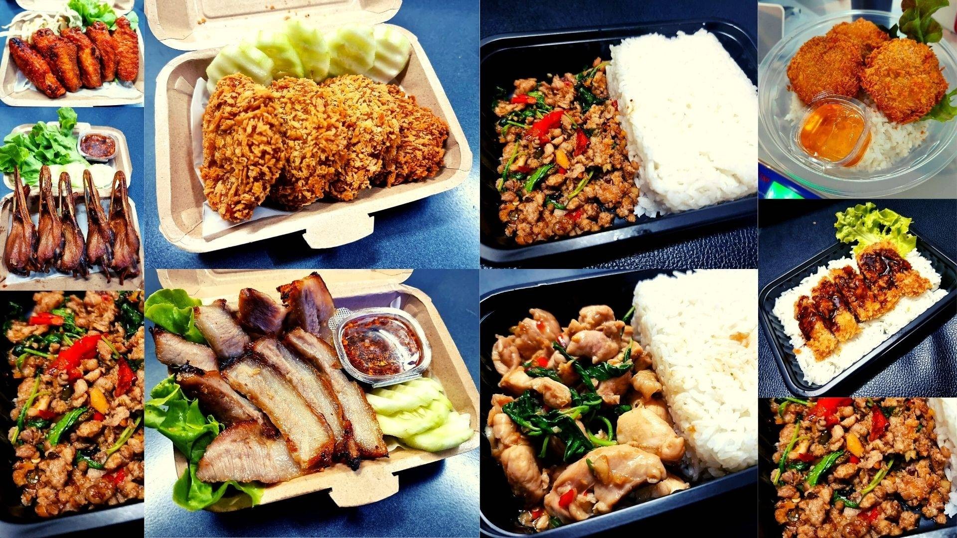 ทอดมันกุ้ง เสาชิงช้า ผัดกะเพรา คอหมูย่าง ข้าวผัด KaCha home kitchen เสา ...