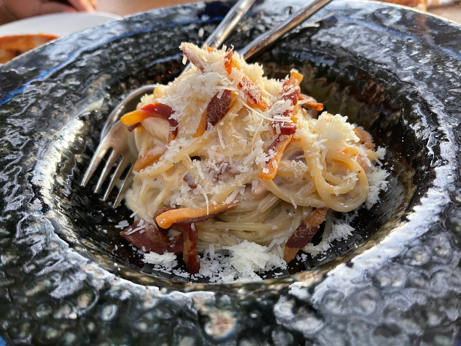 Cabonara spaghetti ร้าน Cafe del mar Phuket Phuket