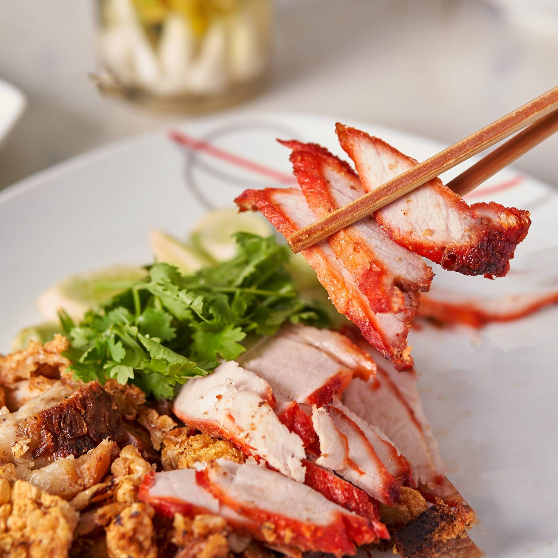 เซตหมูแดง หมูกรอบ • 150 บาท ร้าน ข้าวหมูแดงเรือเมล์