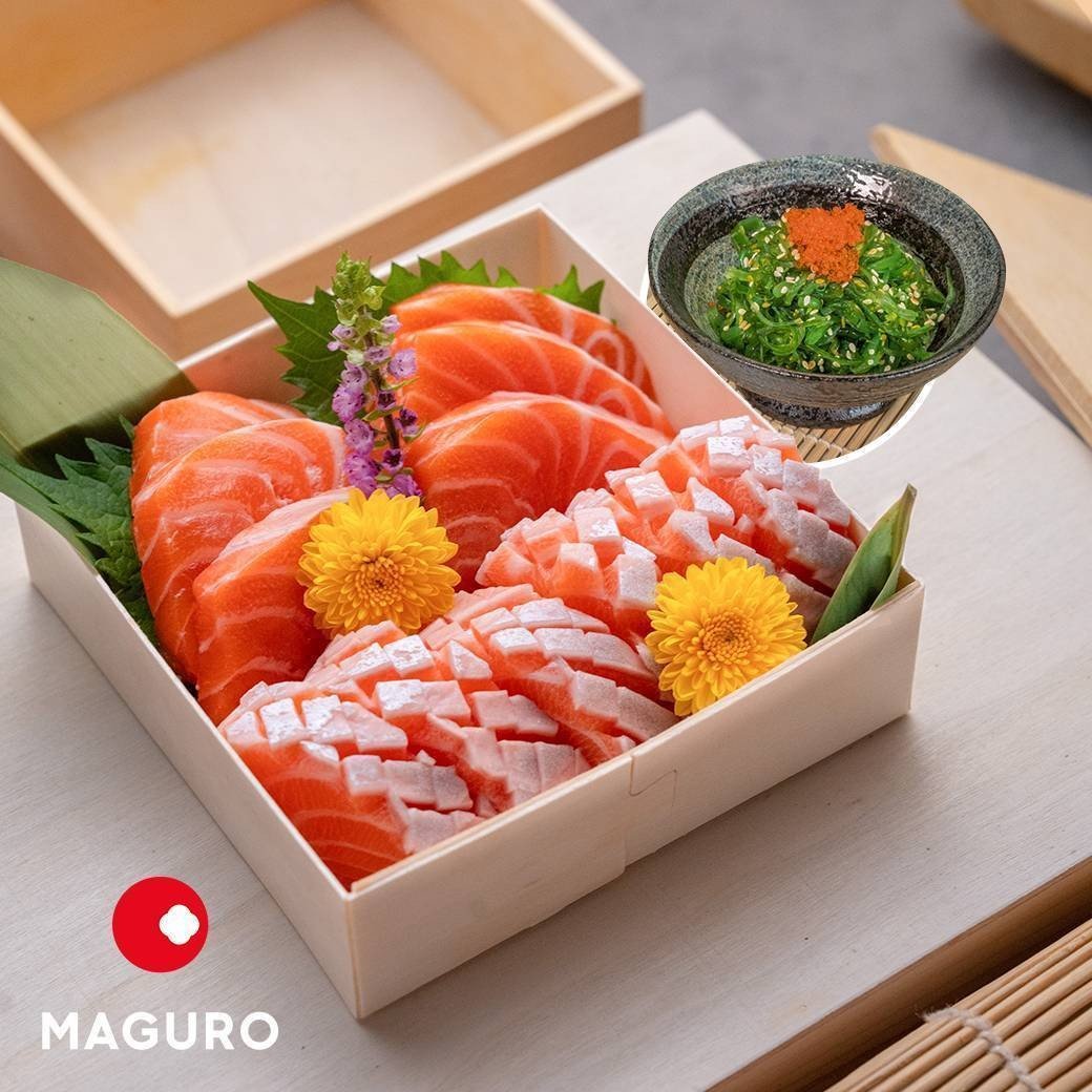 Salmon Sashimi & Wakame Tataki Box • Salmon Sashimi & Wakame Tataki Box ...