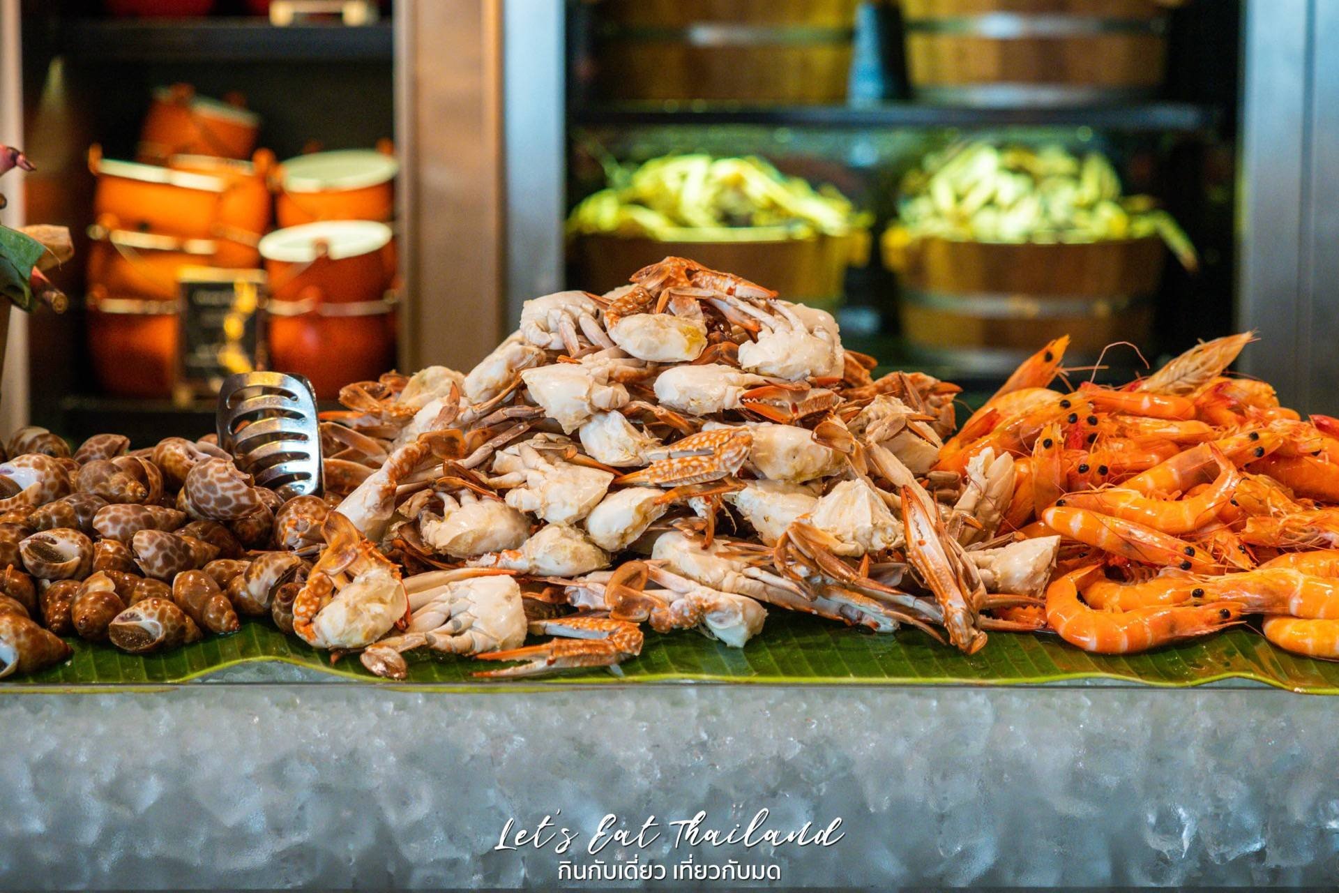 รีวิว Praya Kitchen Bangkok Marriott Hotel สุรวงศ์ - Seafood dinner