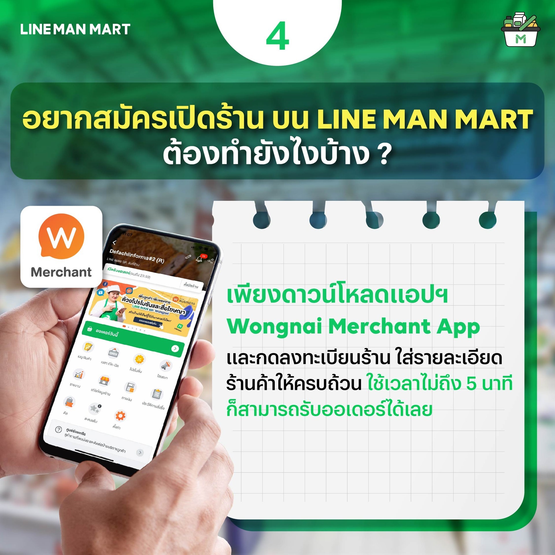 5 คำถามที่พ่อค้าแม่ค้ามือใหม่ควรรู้เกี่ยวกับ LINE MAN MART