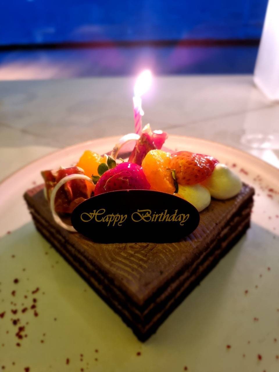 Complimentary Chocolate Cake ร้าน I Sea Sky / The Jetty - Wongnai