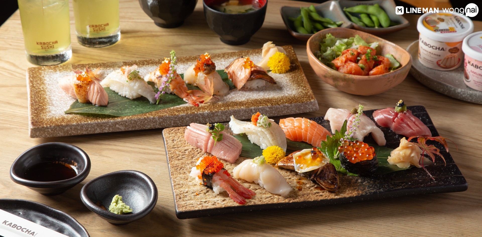 ดีลส่วนลดพิเศษร้าน Kabocha Sushi (คาโบฉะ ซูชิ) อิ่มฟินกับชุดซูชิโอมากาเ ...
