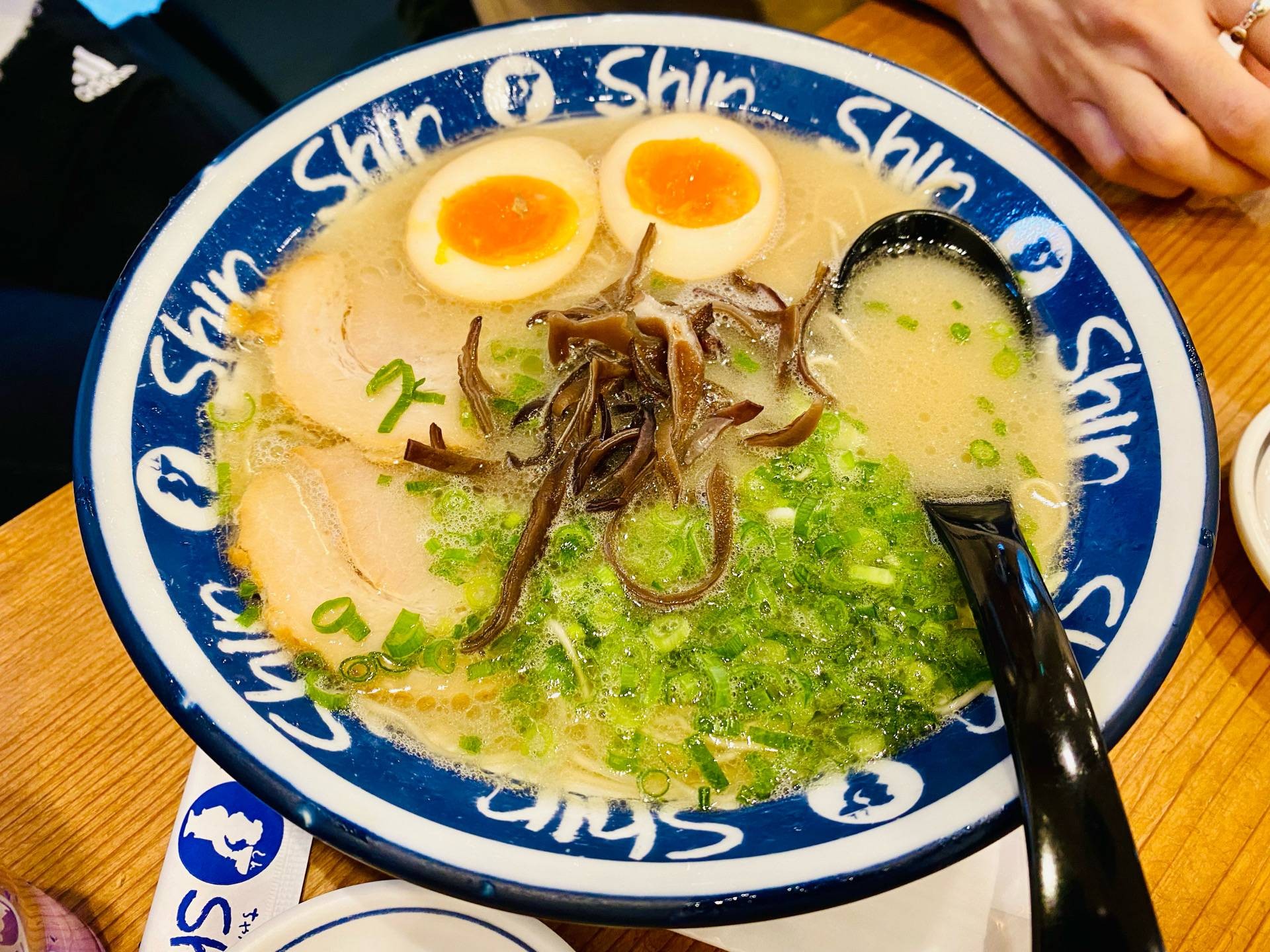 Ramen with boiled eggs ร้าน Shin Shin Ramen Fukuoka