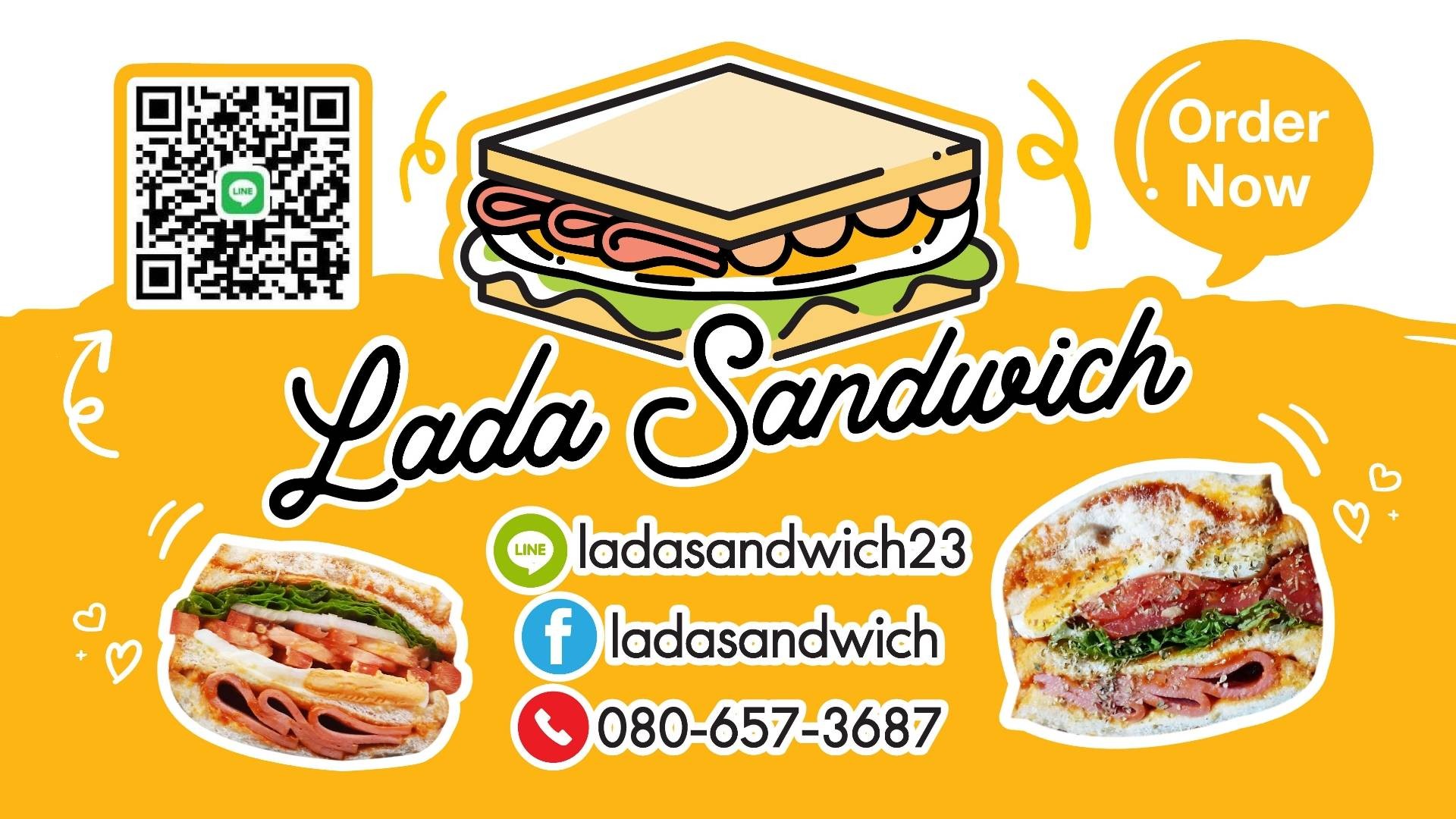 Lada sandwich ( แซนวิชชิ้นใหญ่ คำโต อิ่มจุกจุก ไส้ทะลัก ) - สั่งอาหารเ ...