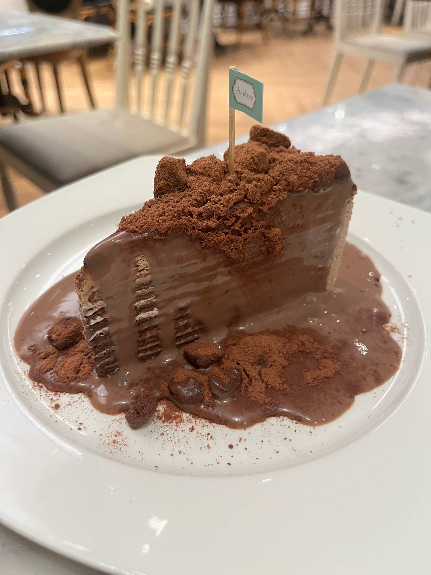 Milo Volcano Crepe Cake ร้าน Audrey Cafe สยามเซ็นเตอร์ ชั้น 2