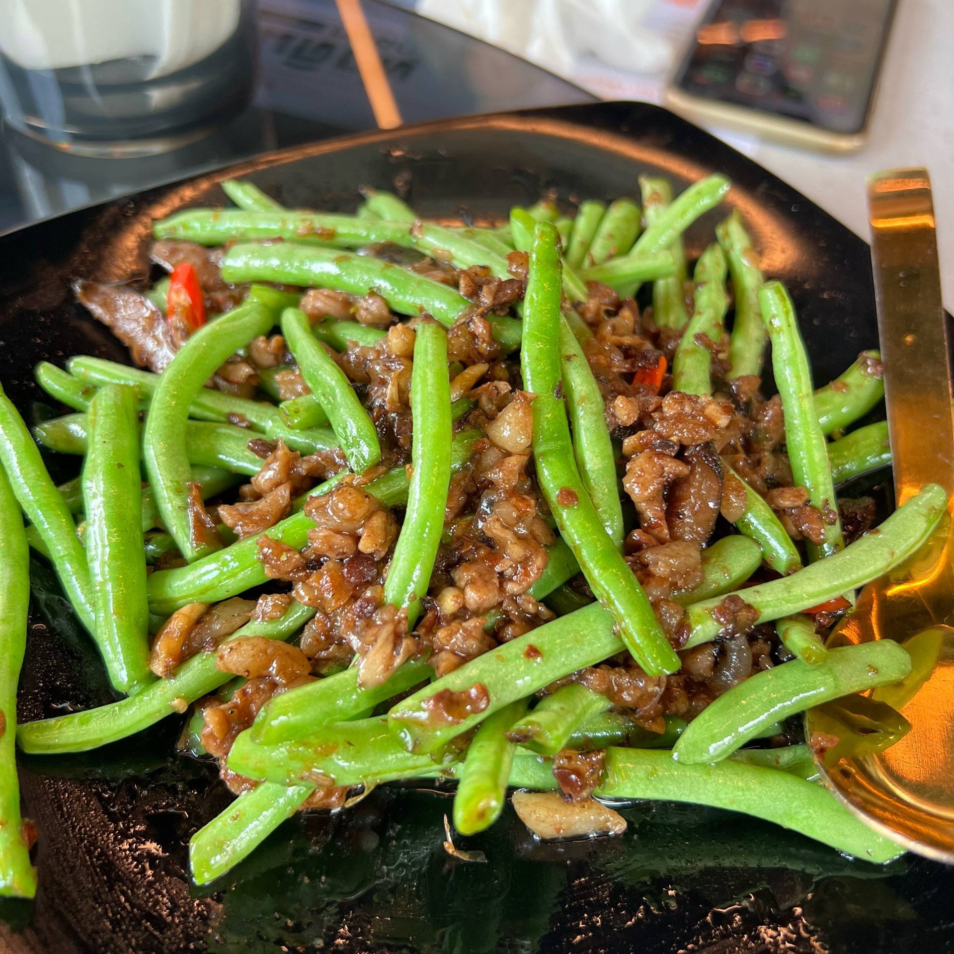 ถั่วแขกผัดเต้าซี่ • ฿180 ร้าน ท่าดินแดง โภชนา กาญจนาภิเษก-พรานนก - Wongnai