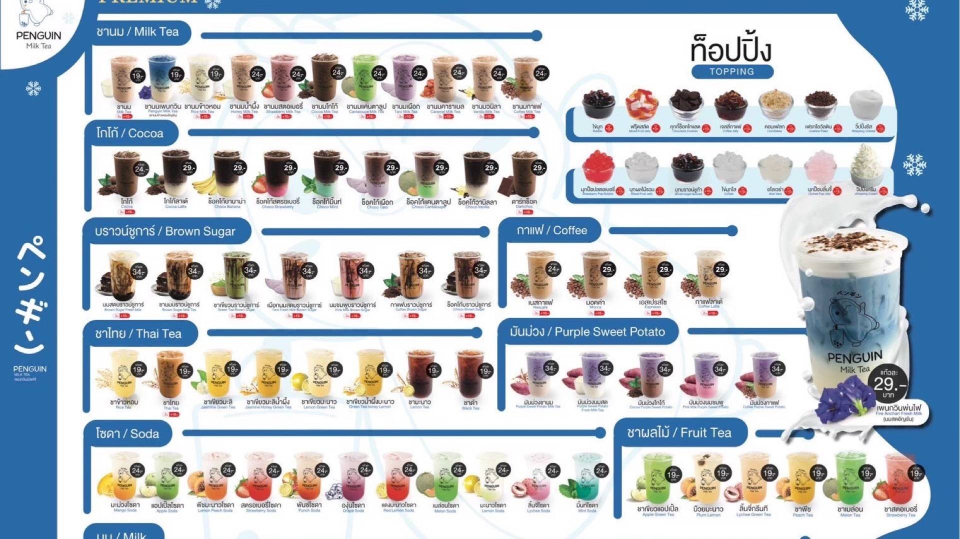 Penguin Milk Tea ม. ธรรมศาสตร์ - สั่งอาหารเดลิเวอรี | Wongnai x LINE MAN
