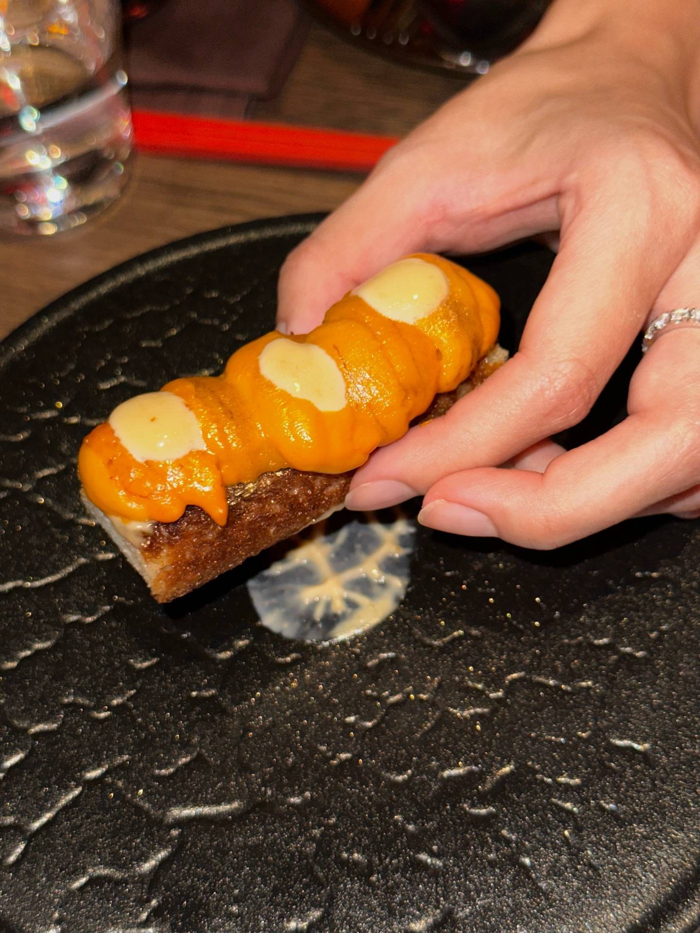 Uni toast ร้าน LAVA Asian Fire Grill LAVA Asian Fire Grill