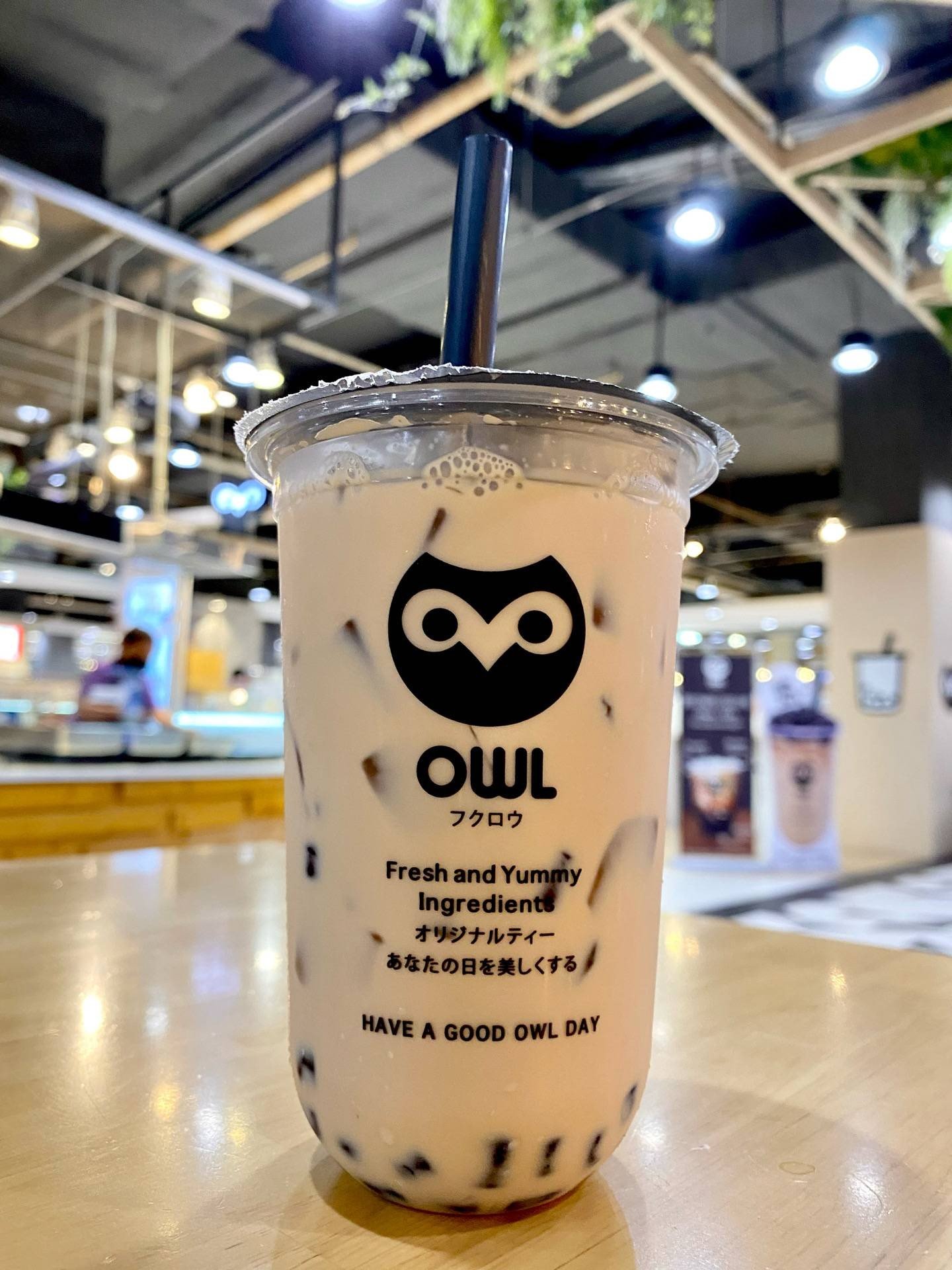 รีวิว Owl cha เซ็นทรัลแจังวัฒนะ ชั้น G - ชานม คริสตัลบราวน์ชูก้าร์