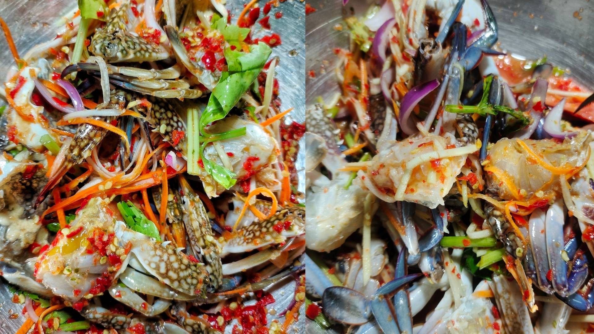 ยำปูม้าตุ๊ปุ๊จิ๊ดจ๊าด(หัวหมูย่าง คอหมูย่างหมูปิ้ง น้ำพริกปลาร้า) - สั่ง ...