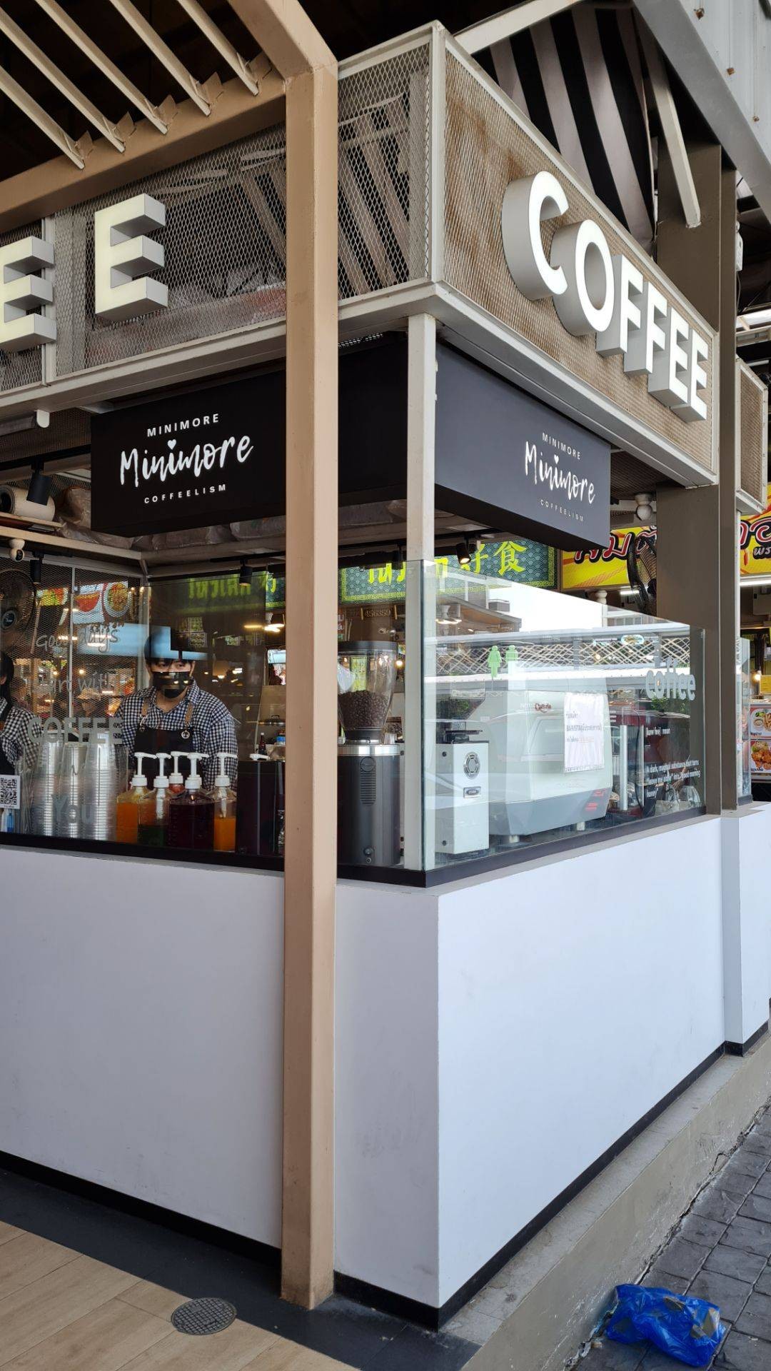 รีวิว Minimore Coffeelism ตลาดสดธนบุรี - กาแฟ ชา ร้านโมเดิน