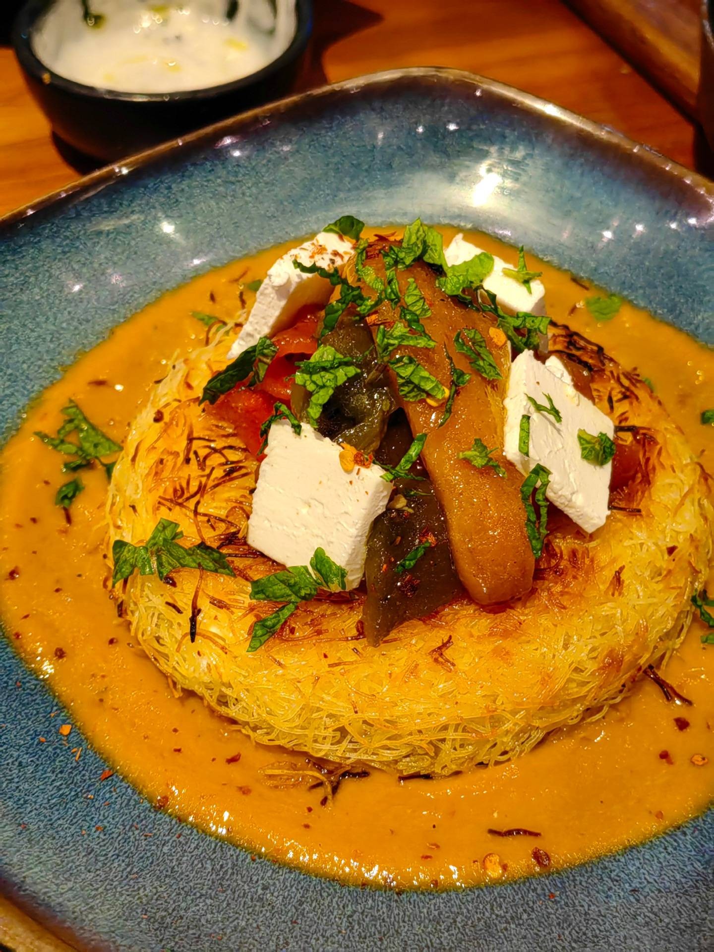 Roasted Bell Pepper Knafeh ร้าน Helena Greek kitchen ทองหล่อ