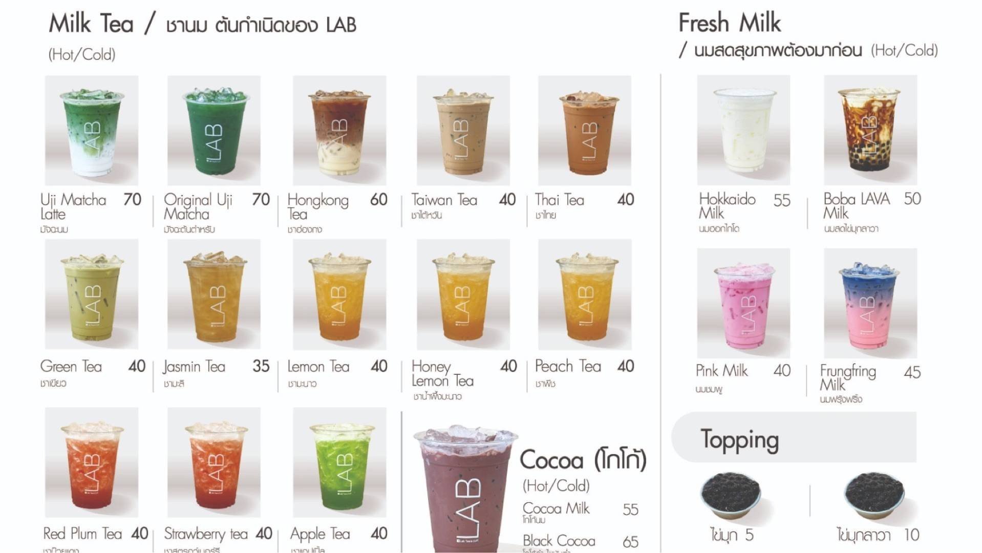 ร้าน Lab Tea & Coff กุดป่อง | รีวิวร้านอาหาร