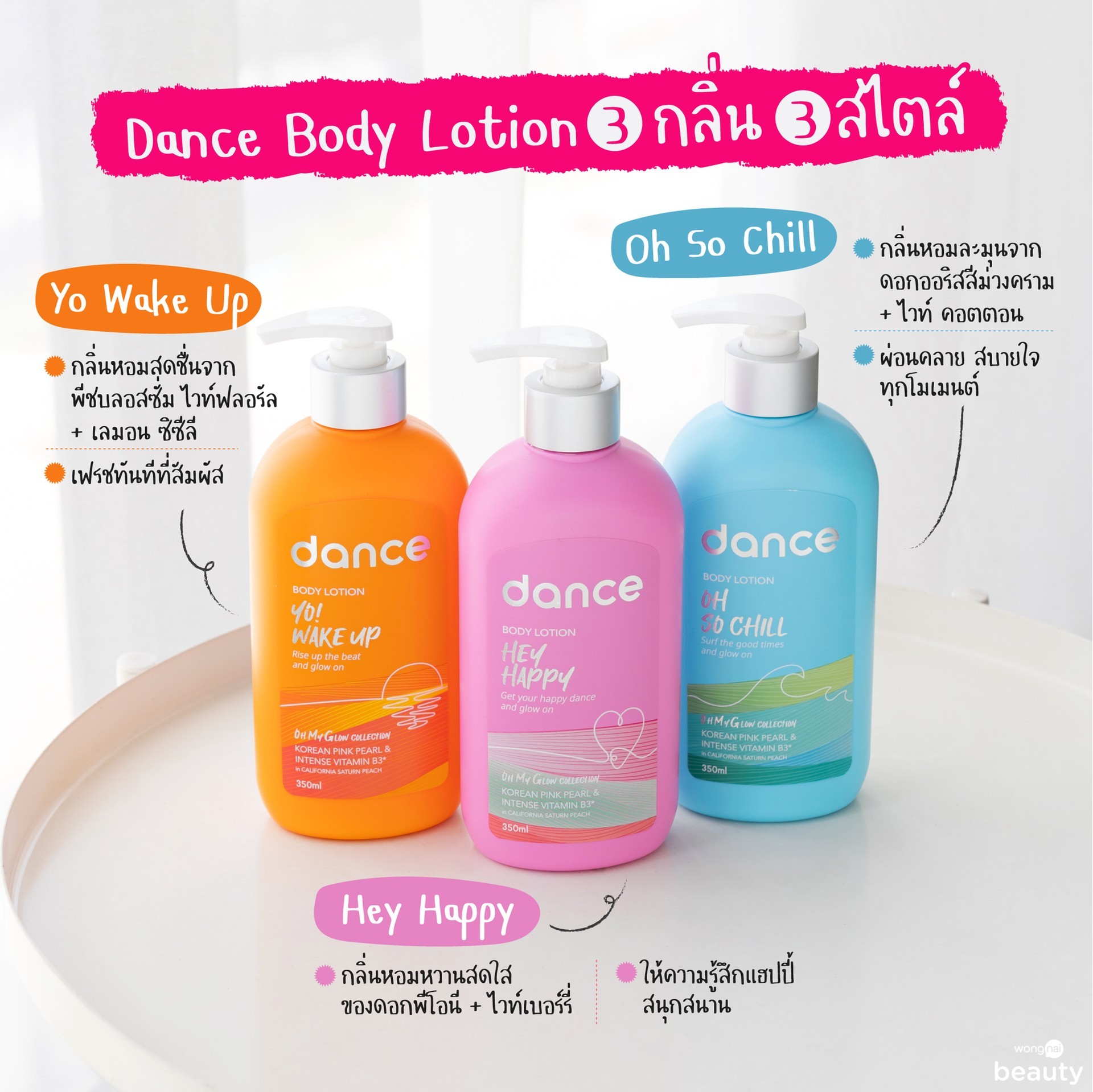 ว้าวมาก! บอดี้โลชั่นหอมอัพมู้ด บูสท์ผิวขาวใส ออร่าทันที By Dance