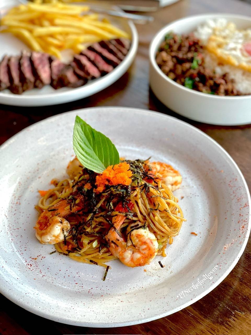 Pasta Shrimp & Ebiko • พาสต้าเส้นนุ่มกรุบที่ผัดเคล้ามาด้วยกลิ่นอาย ...