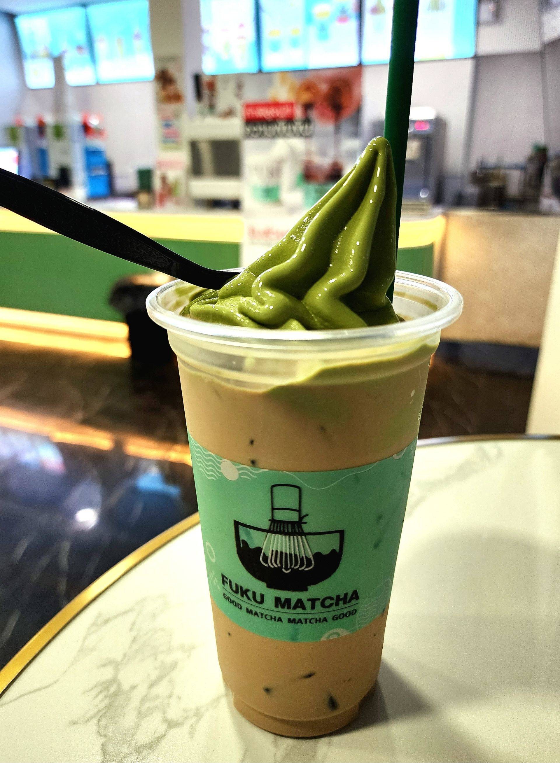 ชานม Size L Soft Ice-cream Matcha ร้าน Fuku Matcha ธรรมศาสตร์รังสิต