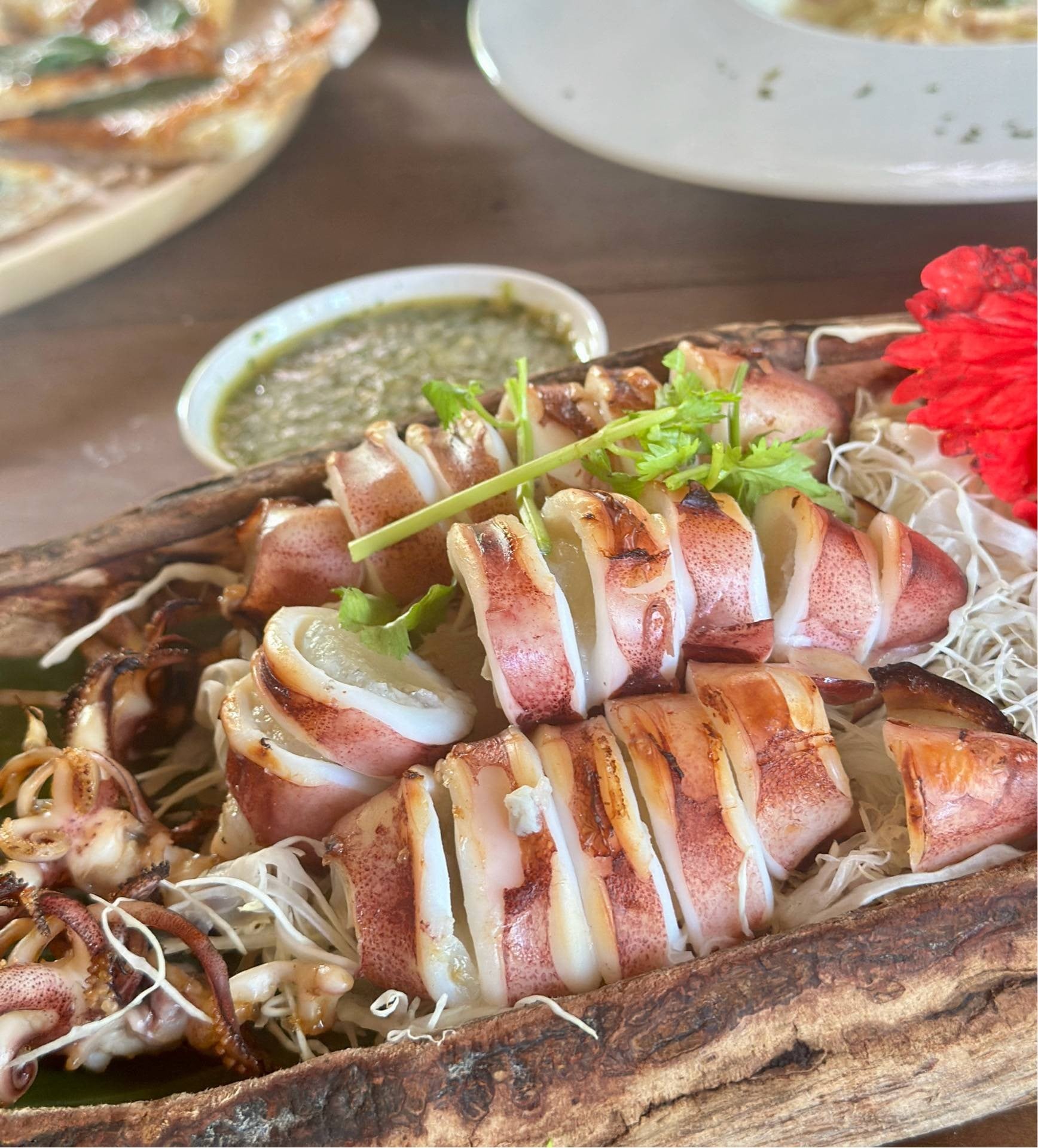 ปลาหมึกไข่ย่าง ร้าน ชบาคาเฟ่ Chaba Chabai Cafe ลำลูกกา