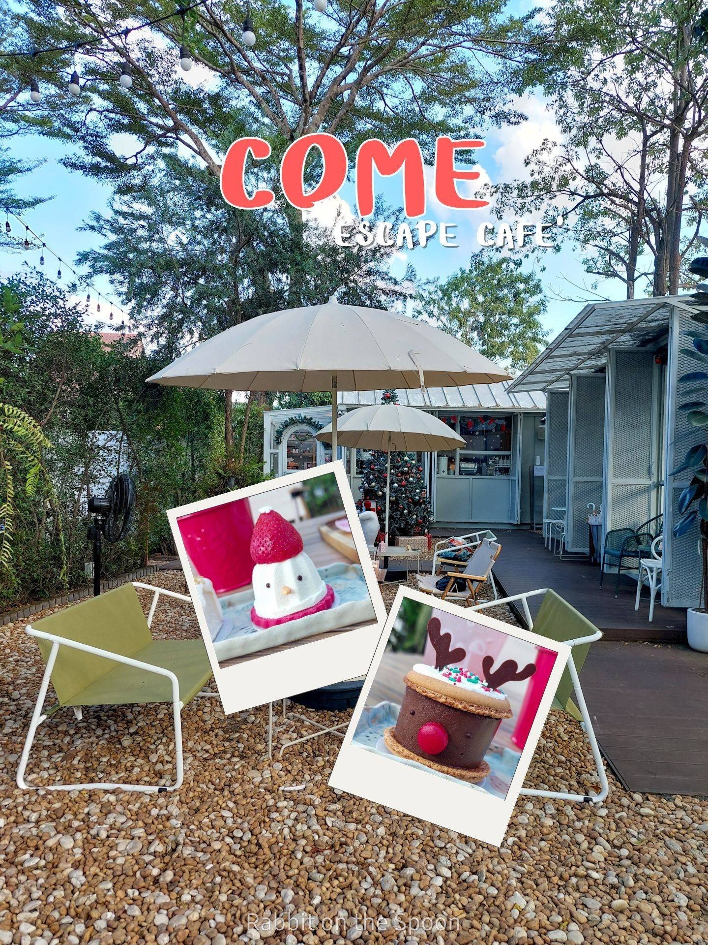รีวิว Come Escape Cafe Come escape cafe - คาเฟ่ในสวนนั่งสบาย เค้กจิ๋ว ...