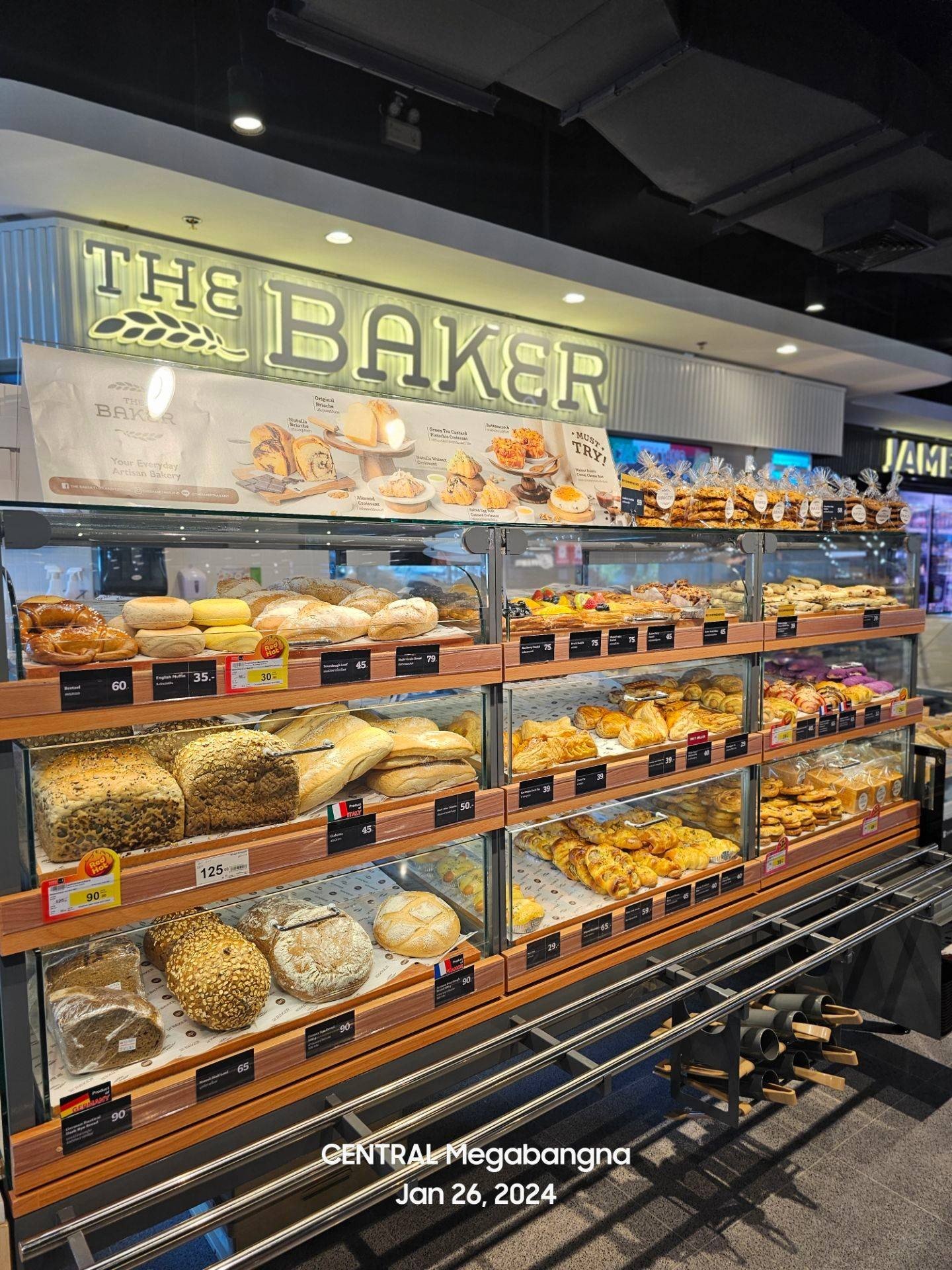 รีวิว The Baker X Coffee Arigato Tops Foodhall Megabangna - มุมขายเบเกอรี่และของหวาน มีมุมกาแฟ ...