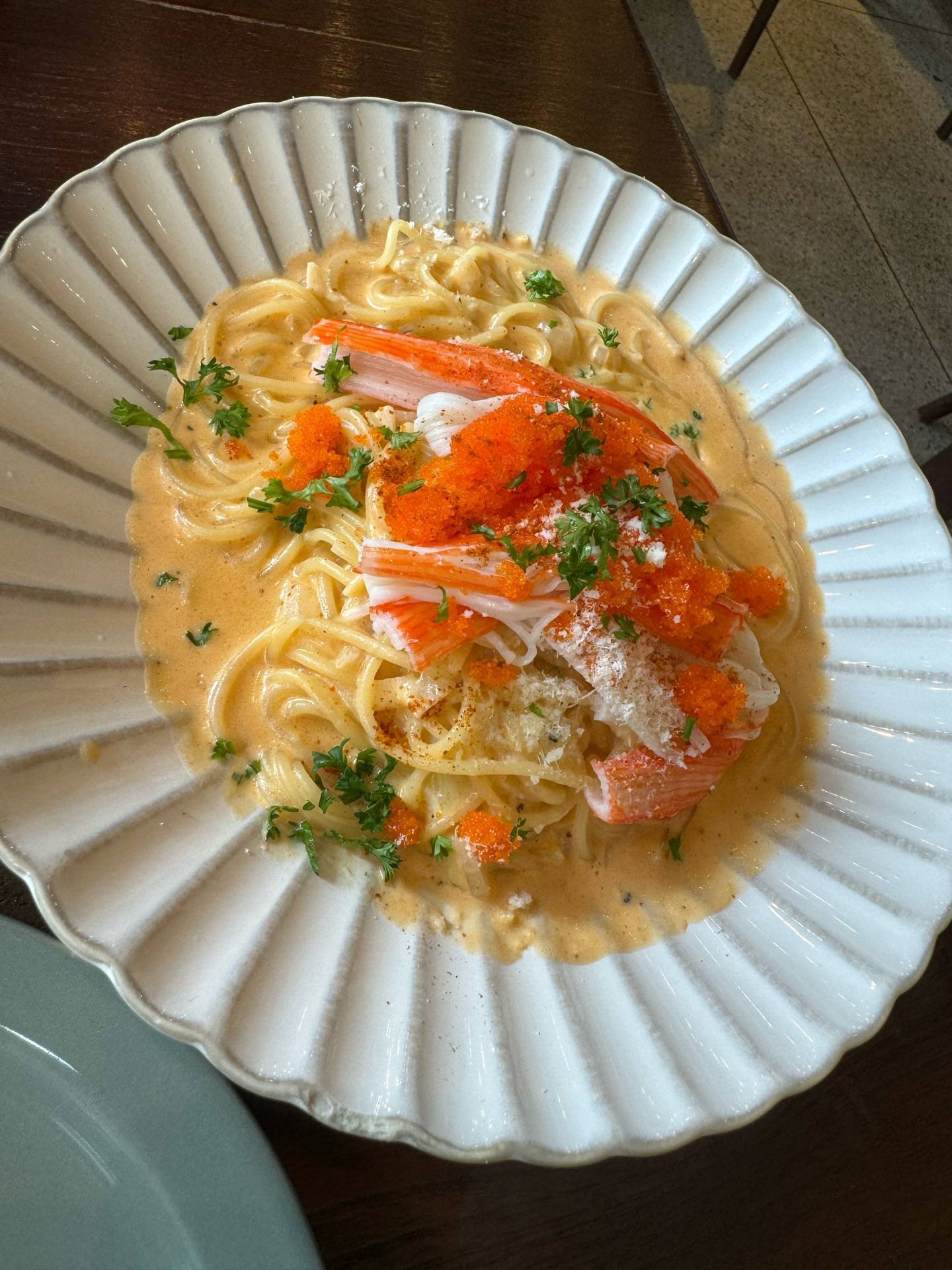 สปาเกตตี้ปูอัดสไปซี่ไข่กุ้ง ร้าน พาสต้าอาม่า Pasta AMA ถนนพญาไท