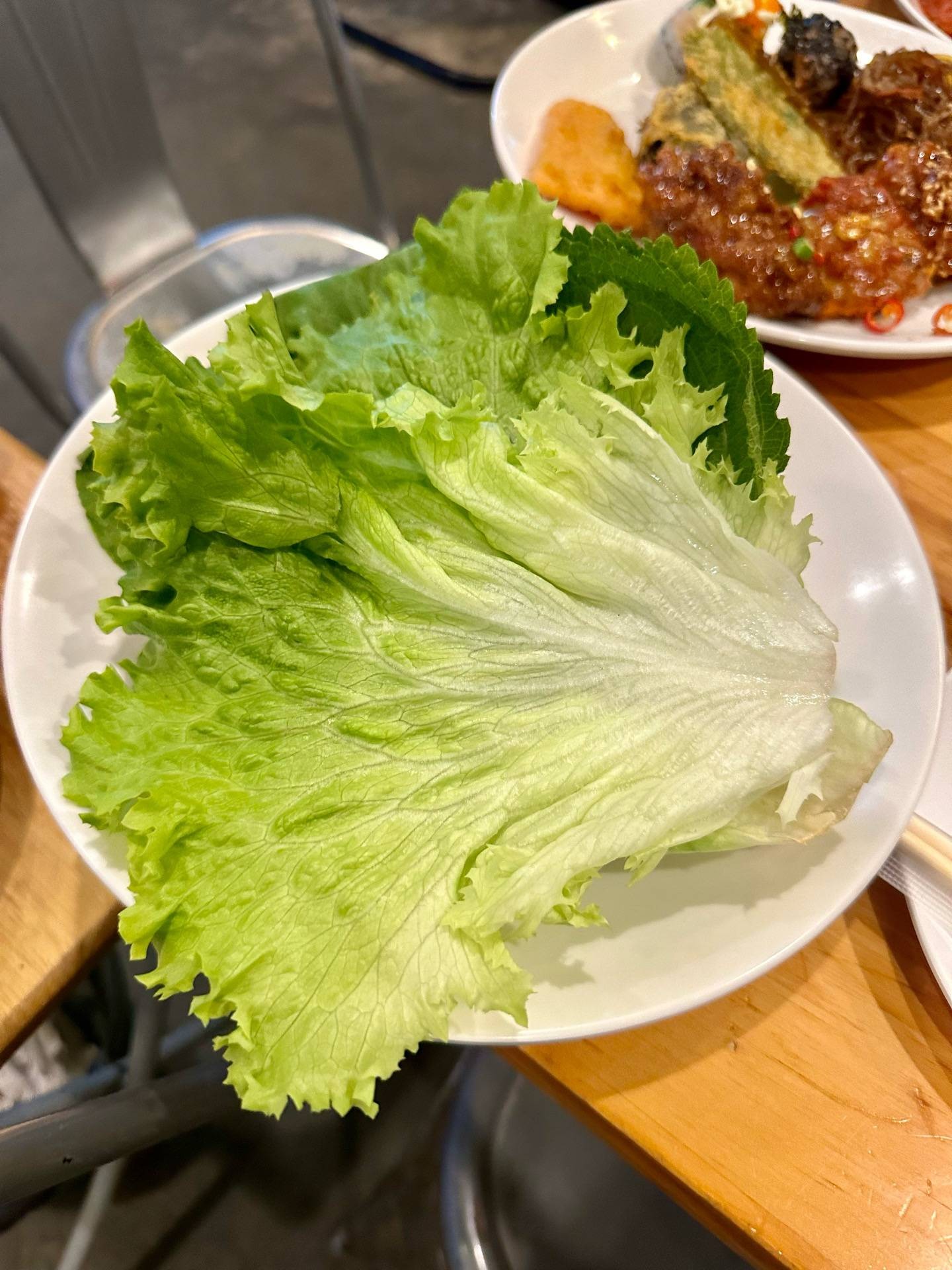 ผักสด ร้าน ปิ้งย่างหมูเกาหลี Sam Gyup Sal BBQ สาขาสรงประภา