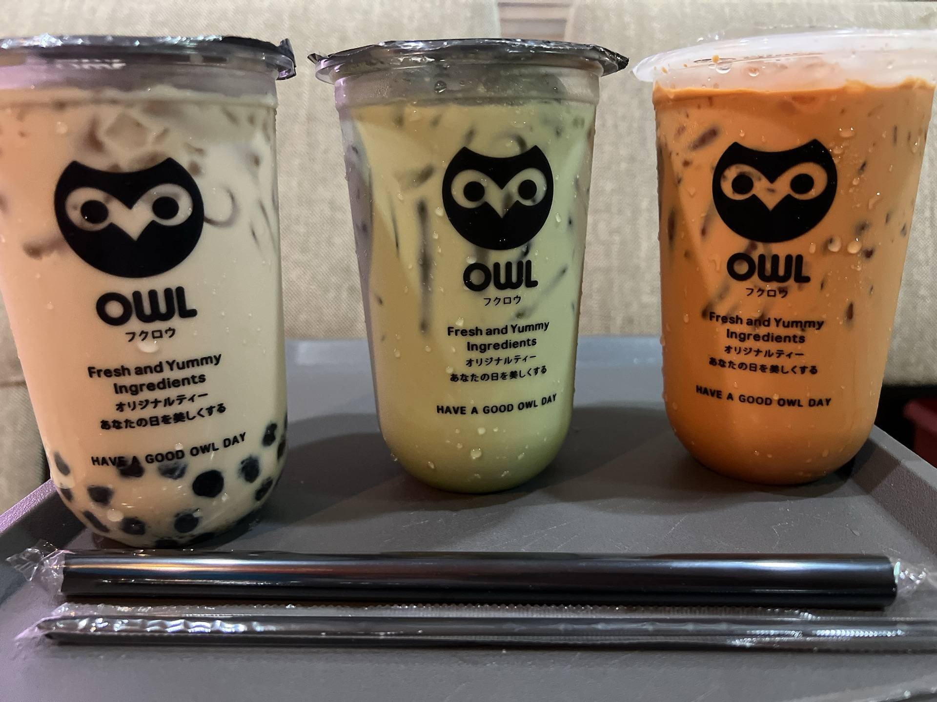 รีวิว OWL CHA ตลาดยิ่งเจริญ - ชานมไข่มุกรสชาติมาตรฐาน