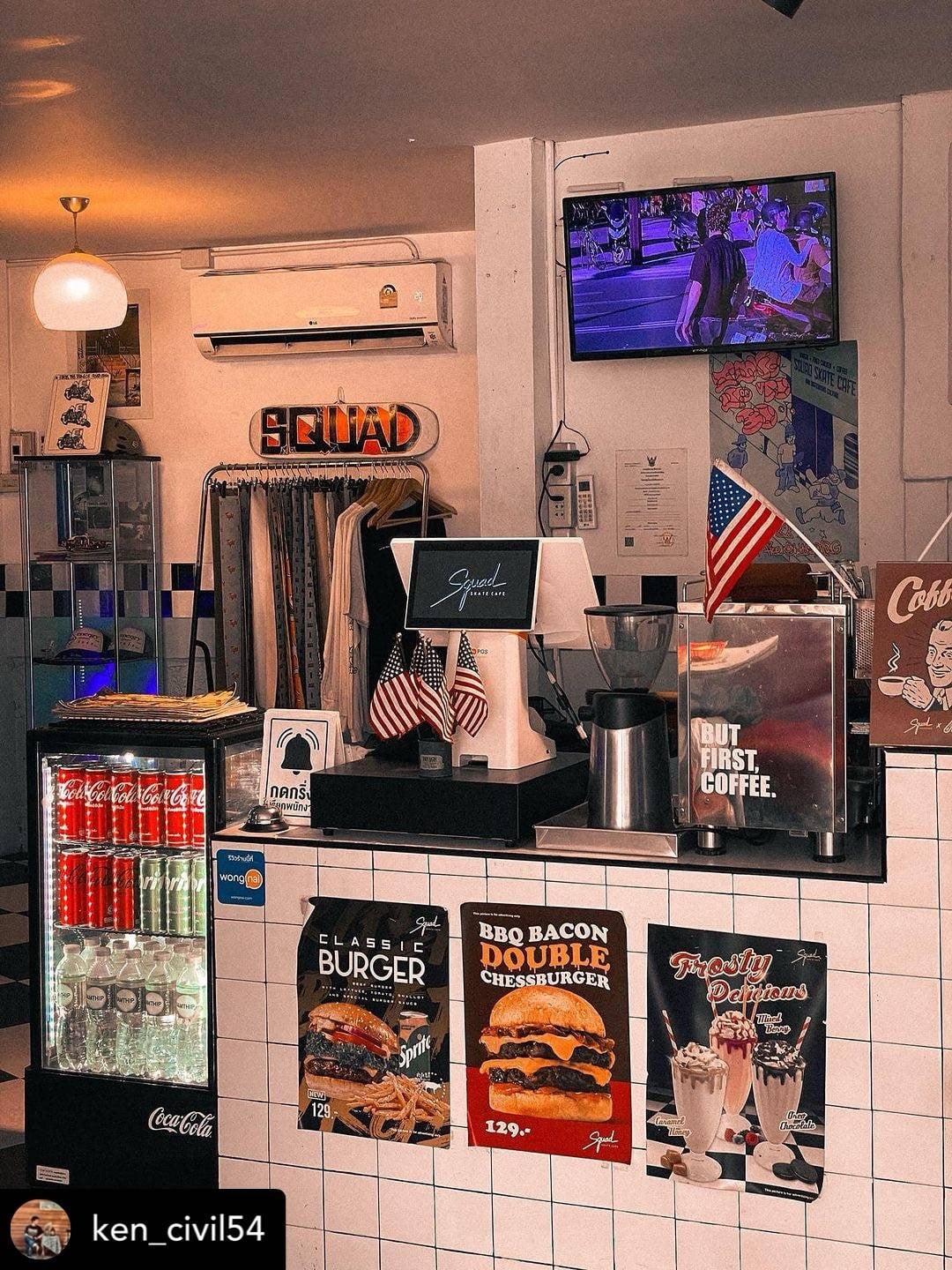 รีวิว SQUAD skate cafe' - เบอร์เกอร์เนื้อดับเบิ้ลคือดีย์! ชีสฉ่ำ แป้ง ...
