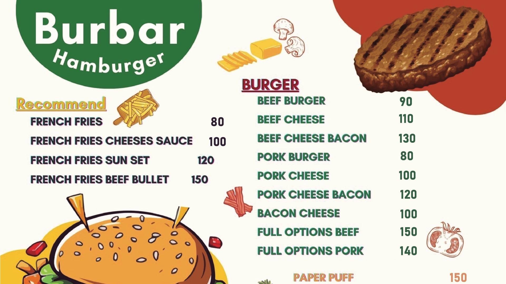 Bur Bar คาเฟ่ & บาร์ ถนนพระอาทิตย์ Anatomy of a burger - สั่งอาหารเดลิเ ...