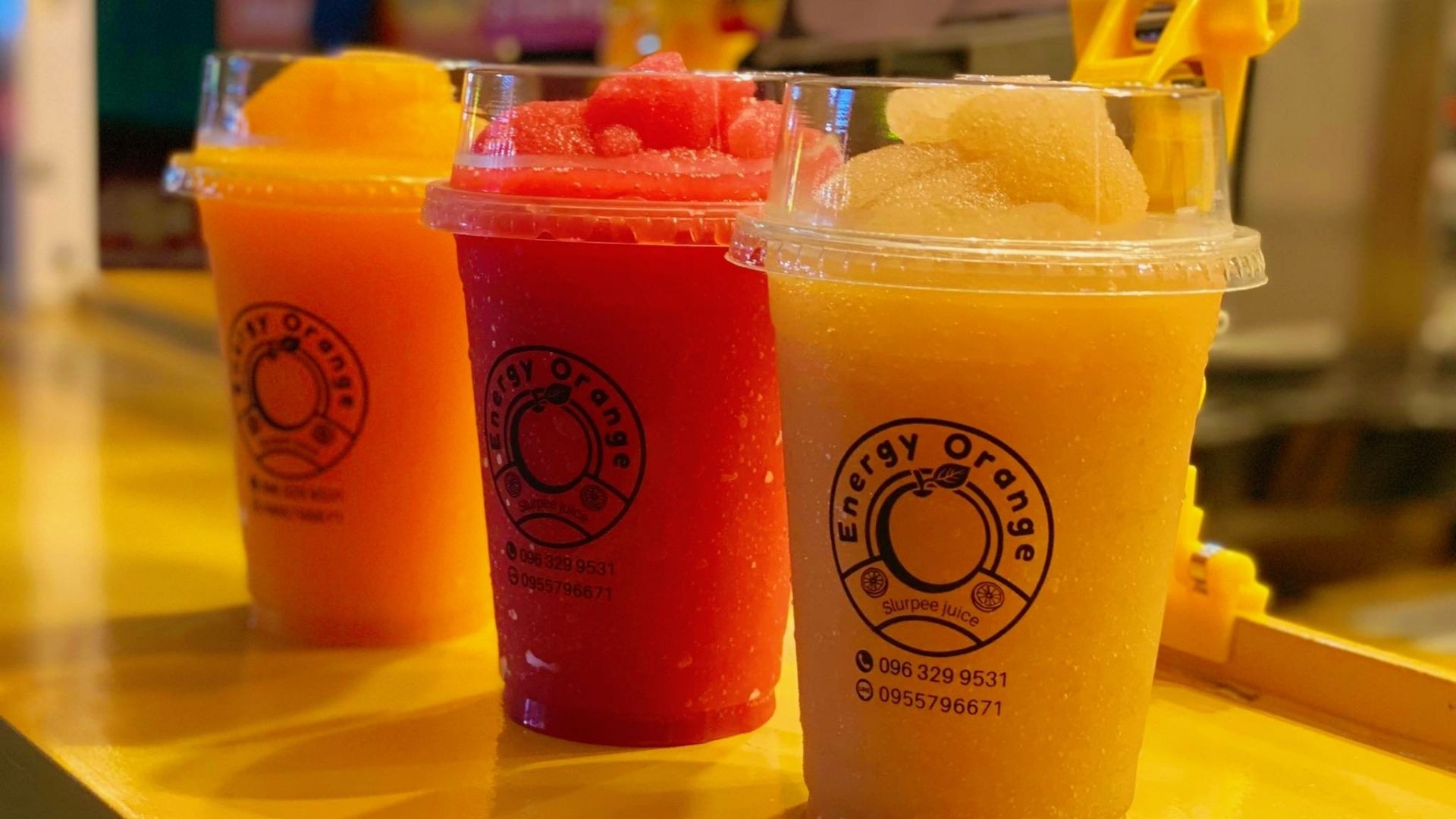 สเลอปี้ น้ำส้มสด ชา-กาแฟ เฉาก๋วยเต้งหนึ่ง Energy Orange Slurpee Juice ...