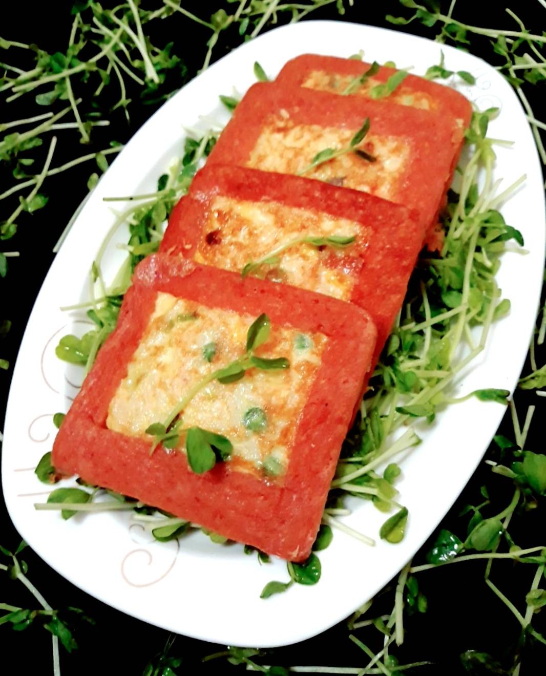 สูตร แพนเค้กข้าวสแปม ( Spam Rice Pancake ) พร้อมวิธีทำโดย Bambibam