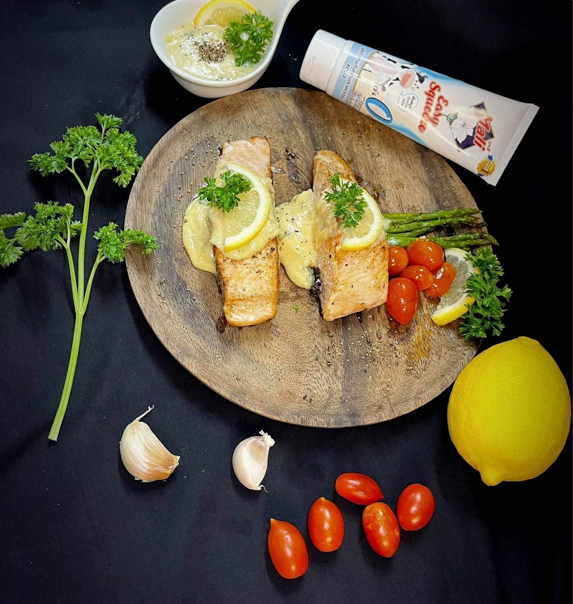 สูตร Salmon Stake With Sweet Condensed Milk Sauce 🍋 พร้อมวิธีทำโดย ...