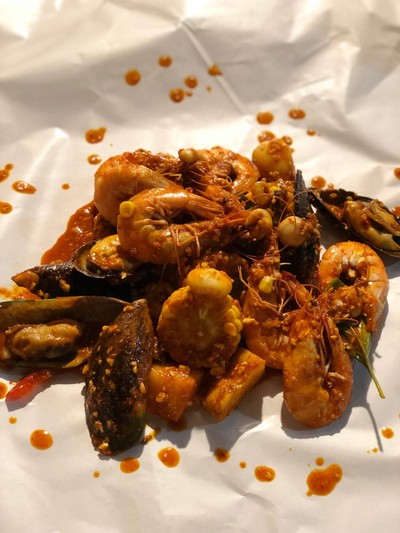 กุ้งถัง ร้าน Holy Shrimp จ๊อดแฟร์แดนเนรมิต