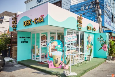 DEK-CHA ร้านชาไข่มุกบางแสนสุดคิวต์ เมนูหลากหลายรสชาติไม่ซ้ำใคร