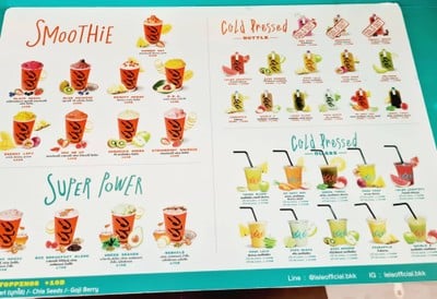 รีวิว Lele Juice Bar ทองหล่อ - ร้านน้ำผลไม้สีสันสดใสใน เจ อเวนิว