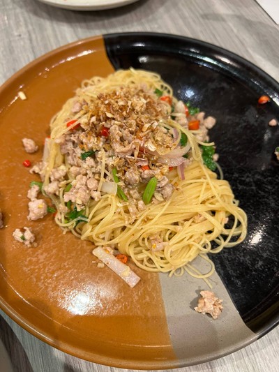 สปาเกตี้ผัดหมูสับคุโรบุตะ ร้าน Spaghetti Factory เซ็นทรัลเวิลด์