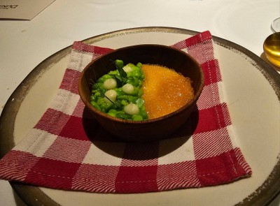 Garden Pea, Pike Perch Roe ร้าน Alpea Bistrot