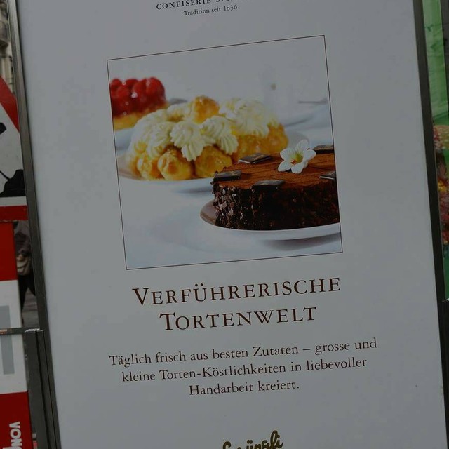 เมนูของร้านอาหาร Sprungli Zurich Switzerland