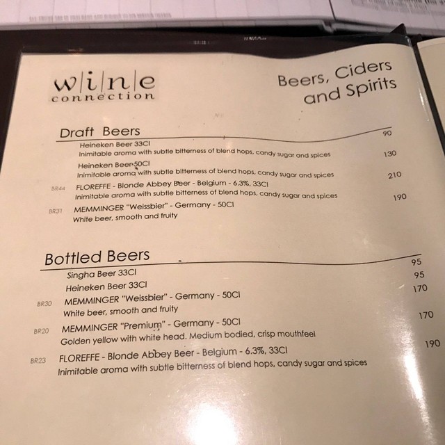 เมนูของร้านอาหาร Wine Connection The Avenue Ratchayothin