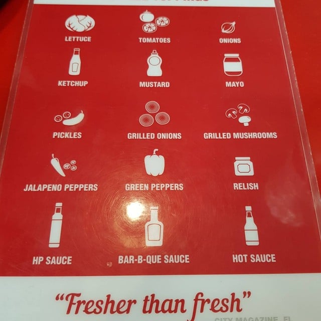 เมนูของร้านอาหาร Five Guys Burgers And Fries Uxbridge