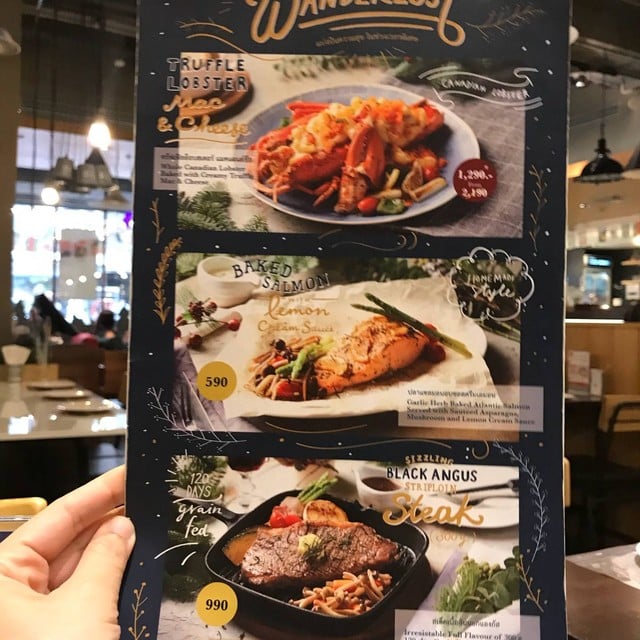 เมนูของร้านอาหาร On the Table สยามเซ็นเตอร์