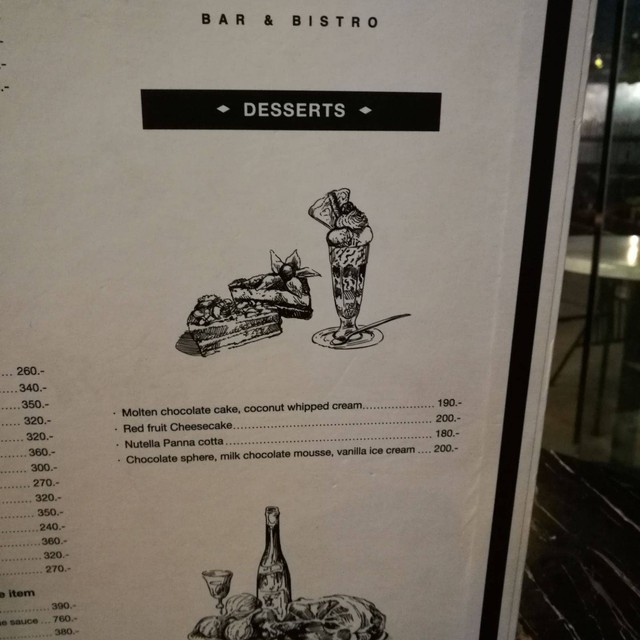 เมนูของร้านอาหาร Roof 409 Bar & Bistro