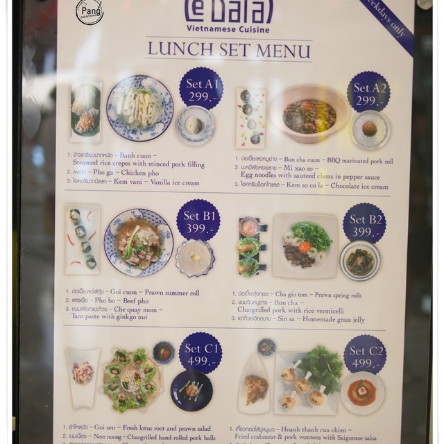 เมนูของร้านอาหาร Le Dalat เอ็มควอเทียร์