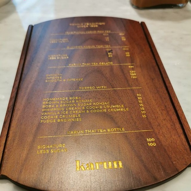 เมนูของร้านอาหาร Karun Thai Tea The EmQuartier
